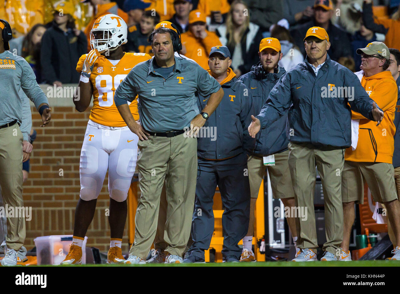 November 18, 2017: head coach Brady Hoke of the Tennessee Volunteers ...