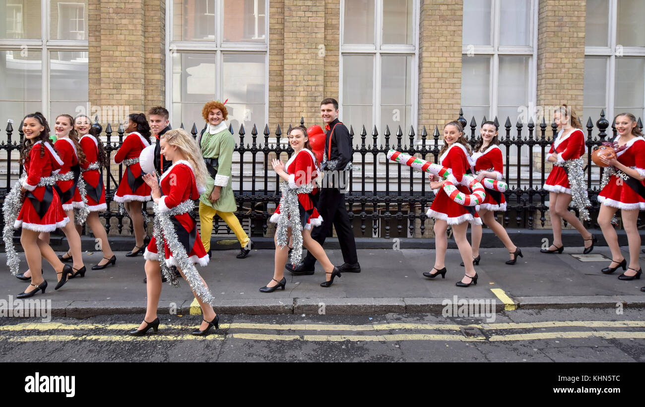 London, UK. 19 November 2017. Dancers at the head of the parade ...