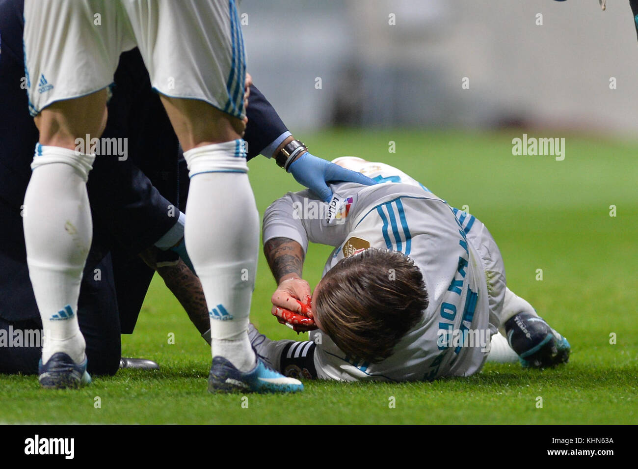 Madrid, Spain. 18th November, 2017. Sergio Ramos during a Spanish La ...