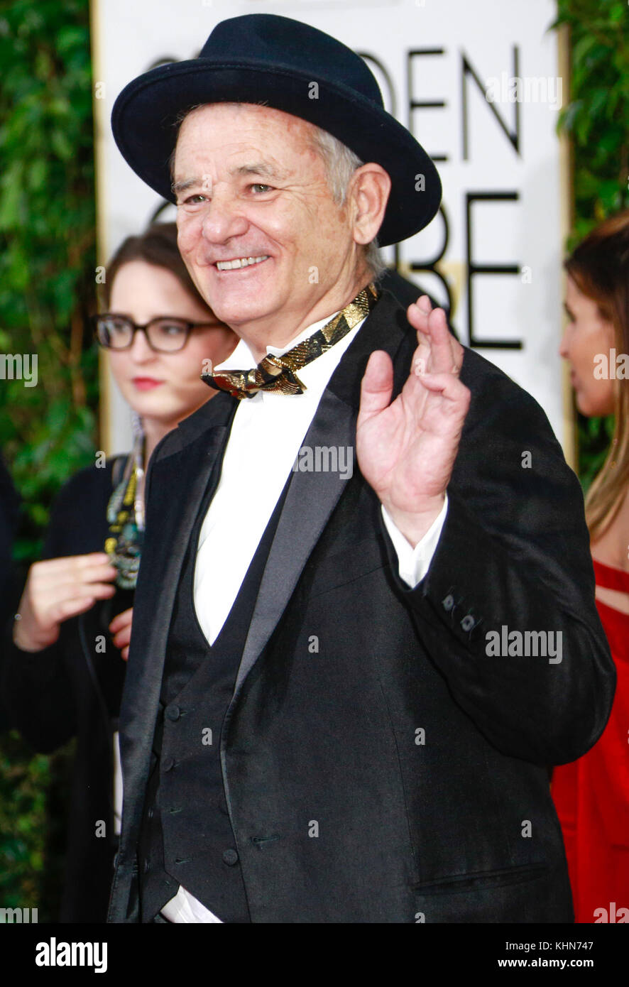 BEVERLY HILLS, CA - January 11: Bill Murray at Golden Globes 2015 held ...
