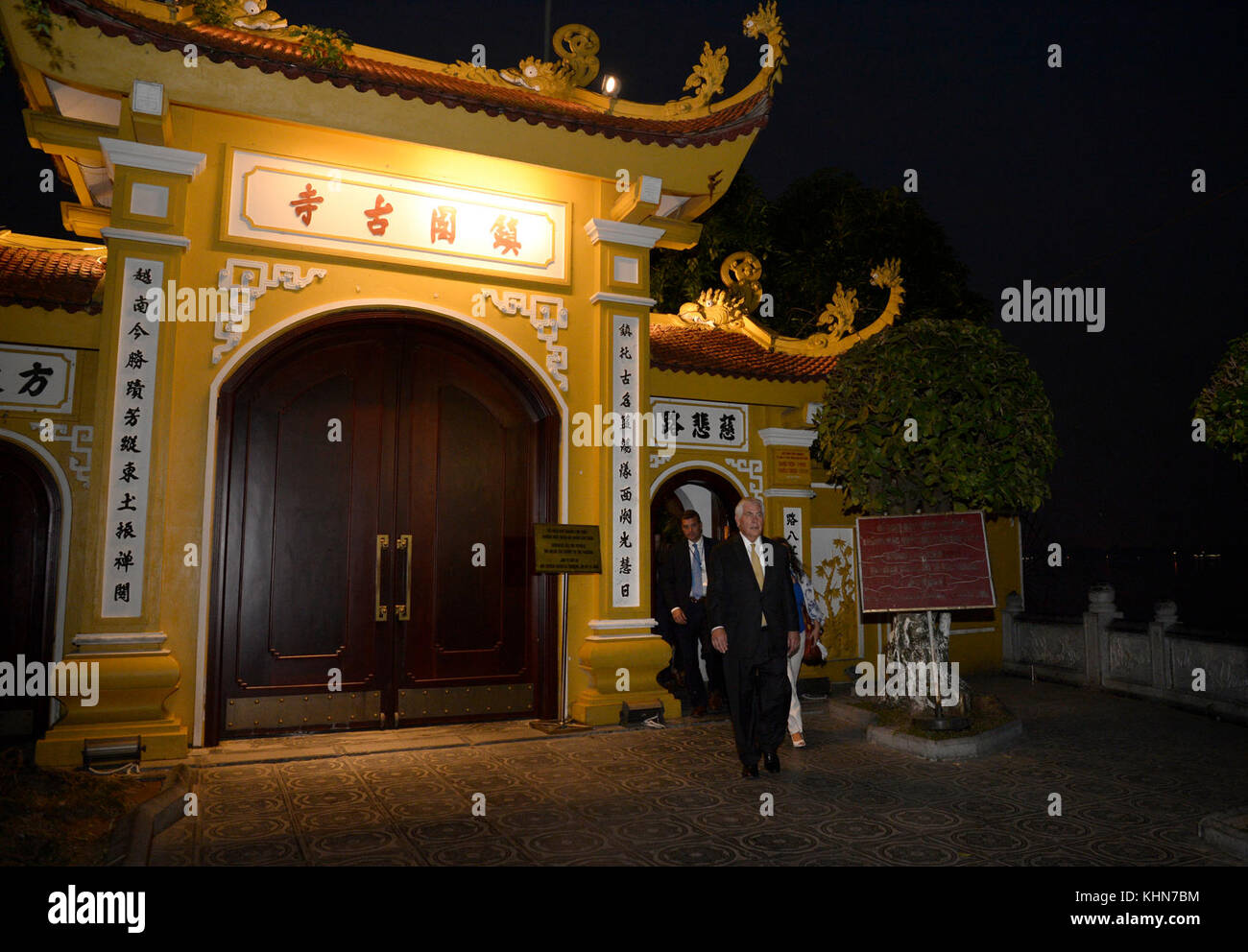 U.S. Secretary of State Rex Tillerson visits Tran Quoc pagoda, the ...