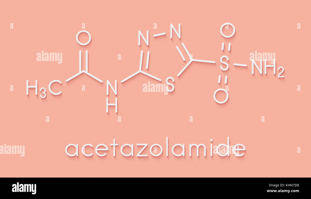 Acetazolamide diuretic drug molecule (carbonic anhydrase inhibitor ...