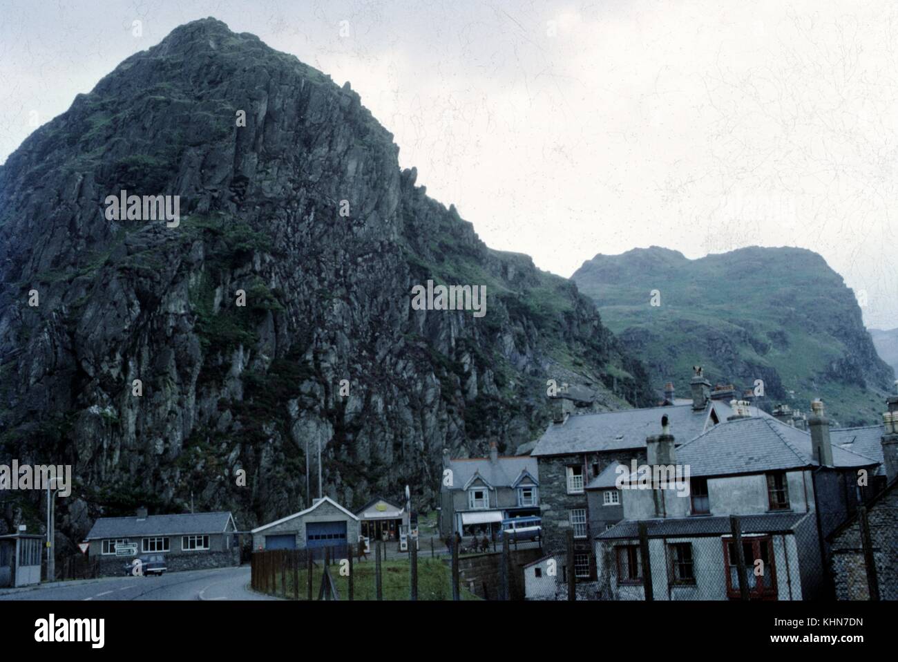 Vernacular snapshot photograph of promontory and mountain, Ffestiniog ...