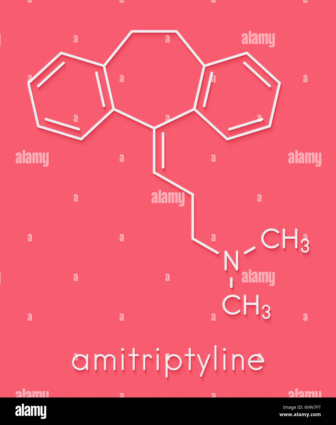 Amitryptiline tricyclic antidepressant drug molecule. Used in treatment ...