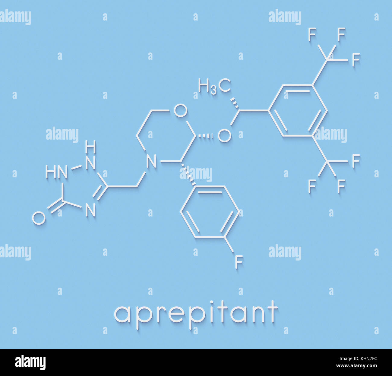 Aprepitant antiemetic drug molecule. Skeletal formula Stock Photo - Alamy
