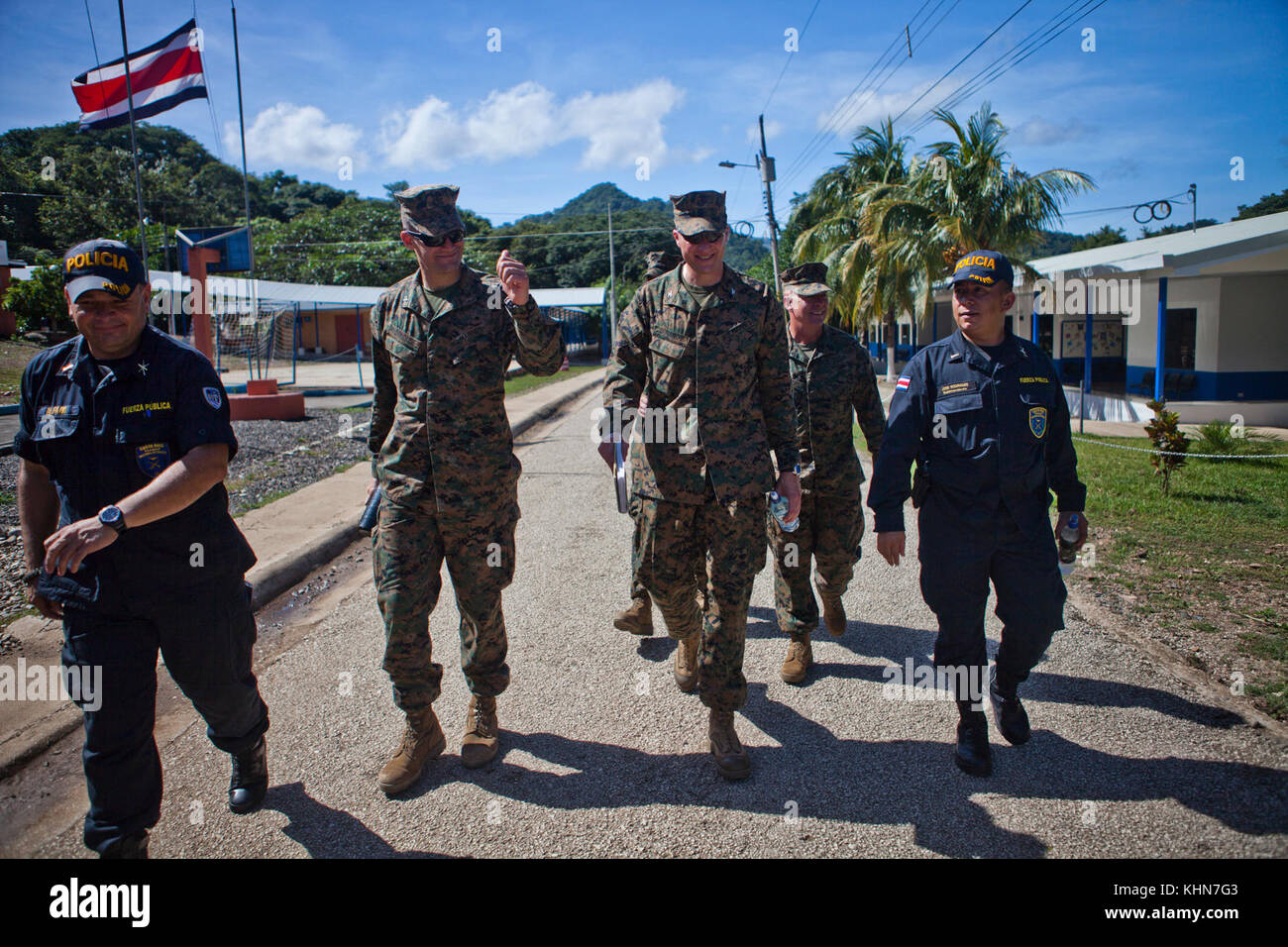 Costa Rican Subteniente José Rodriguez, right, Murcielago officer in ...