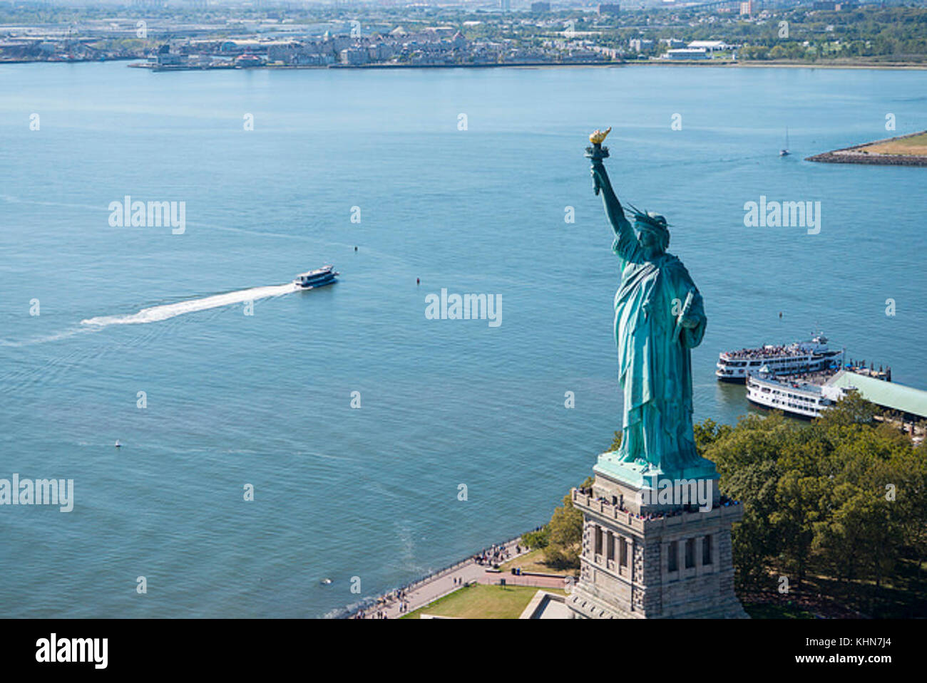 A UH-60 Blackhawk circles the Statue of Liberty during an orientation ...