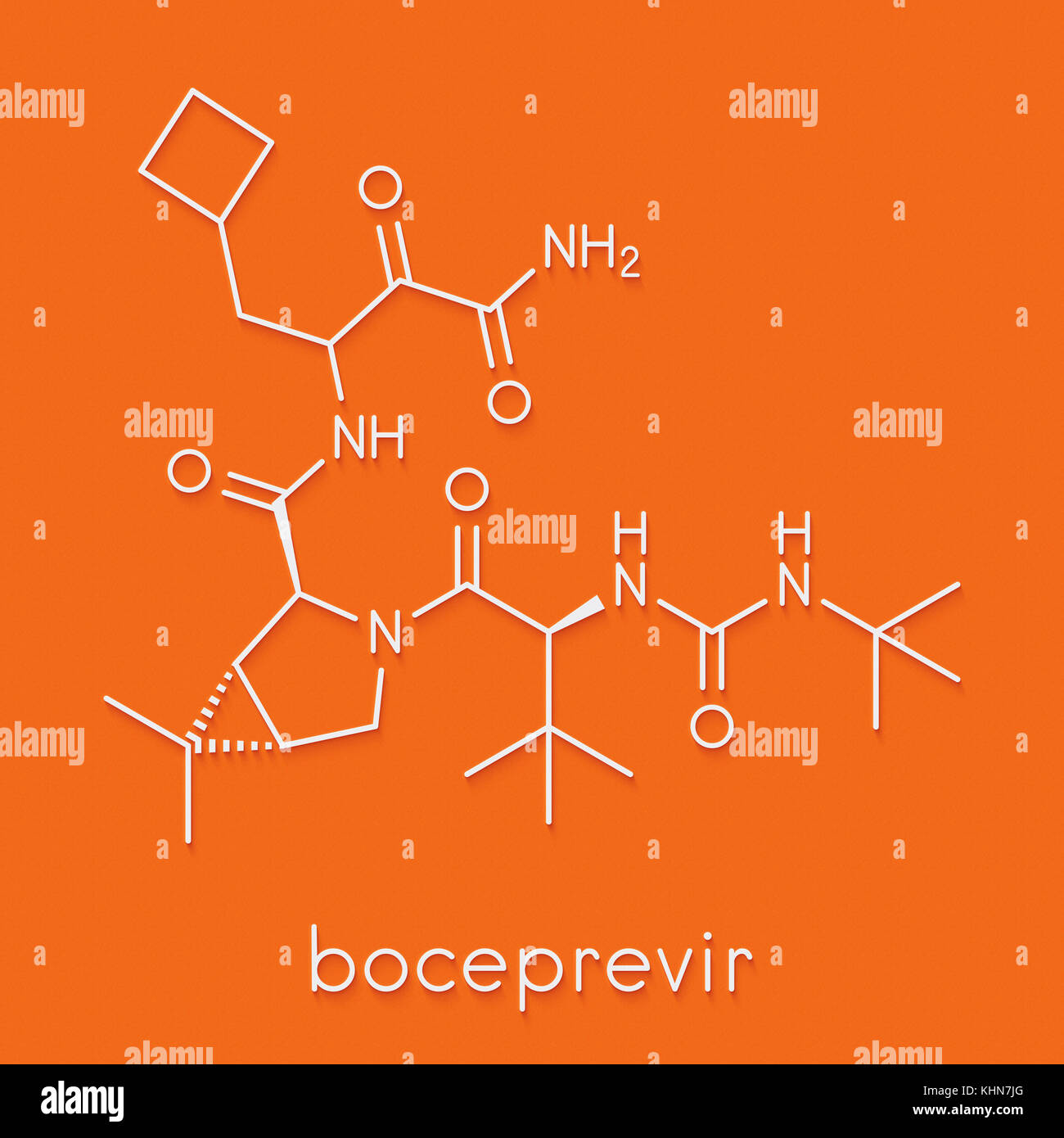 Boceprevir hepatitis C virus (HCV) drug molecule. Skeletal formula ...