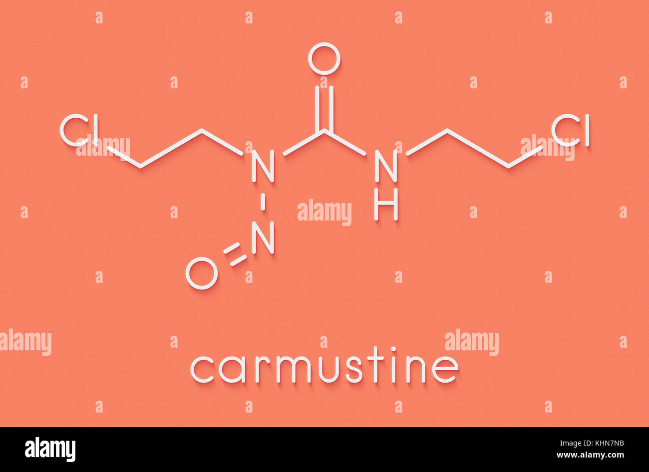 Carmustine (BCNU) cancer chemotherapy drug molecule. Skeletal formula ...