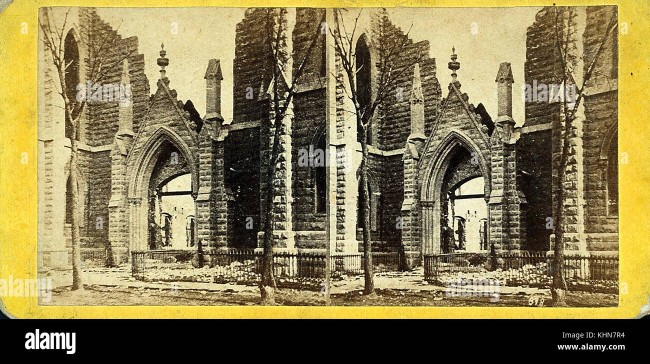 Ruins of Chicago: Unity Church, Chicago, Illinois, 1871. From the New ...