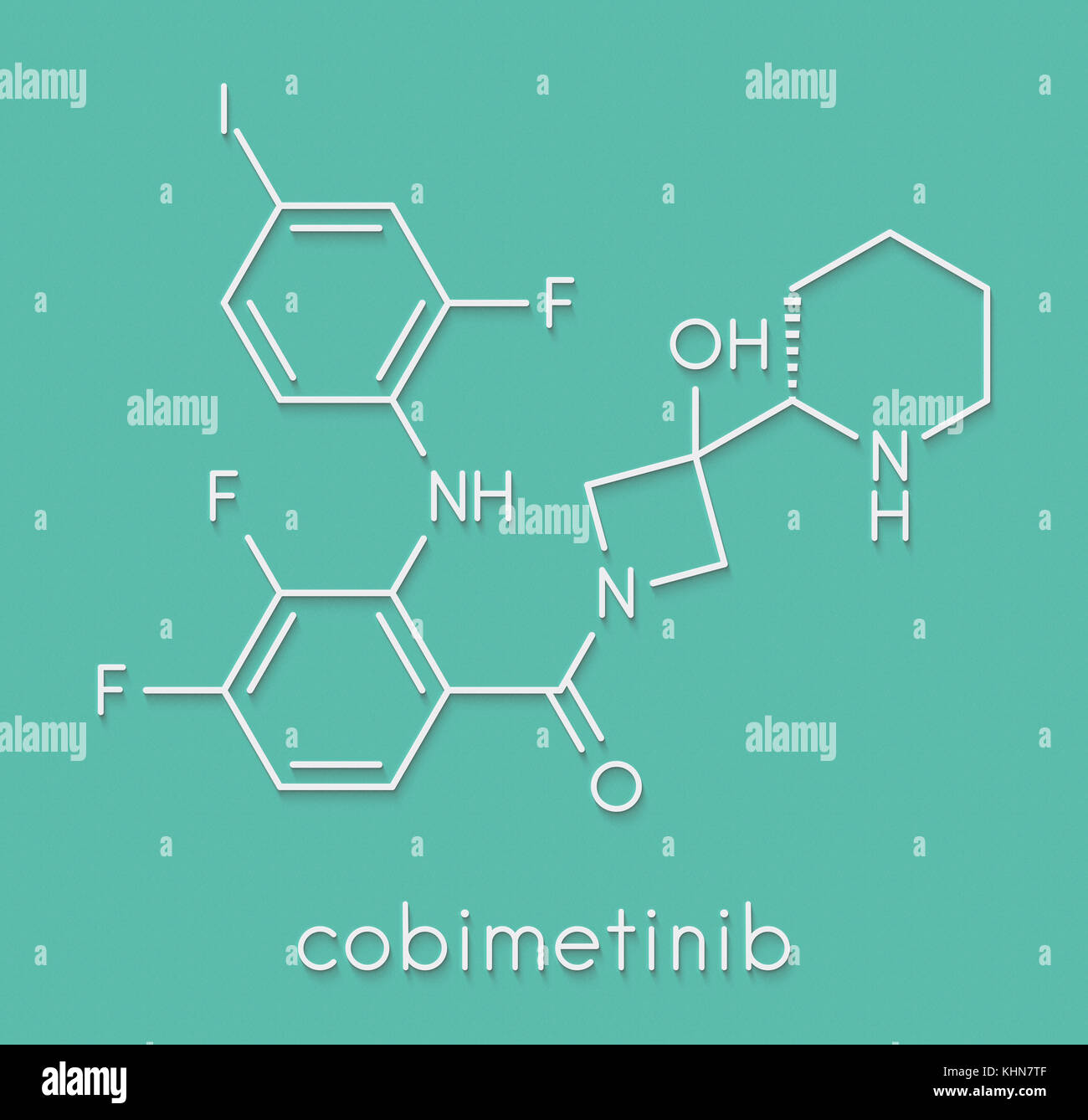 Cobimetinib melanoma drug molecule. Skeletal formula Stock Photo - Alamy