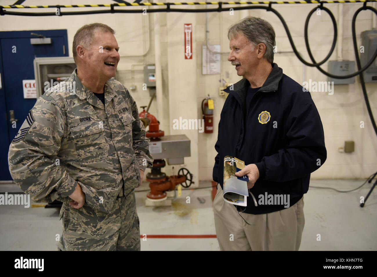 U.S. Air Force Chief Master Sgt. Jeffery S. Brown, left, Chief Enlisted ...
