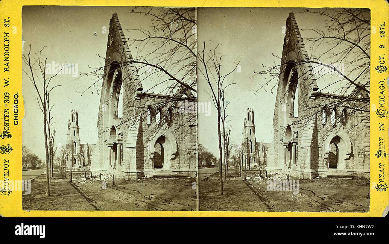 New England and Unity Churches, looking north on Dearborn Street ...