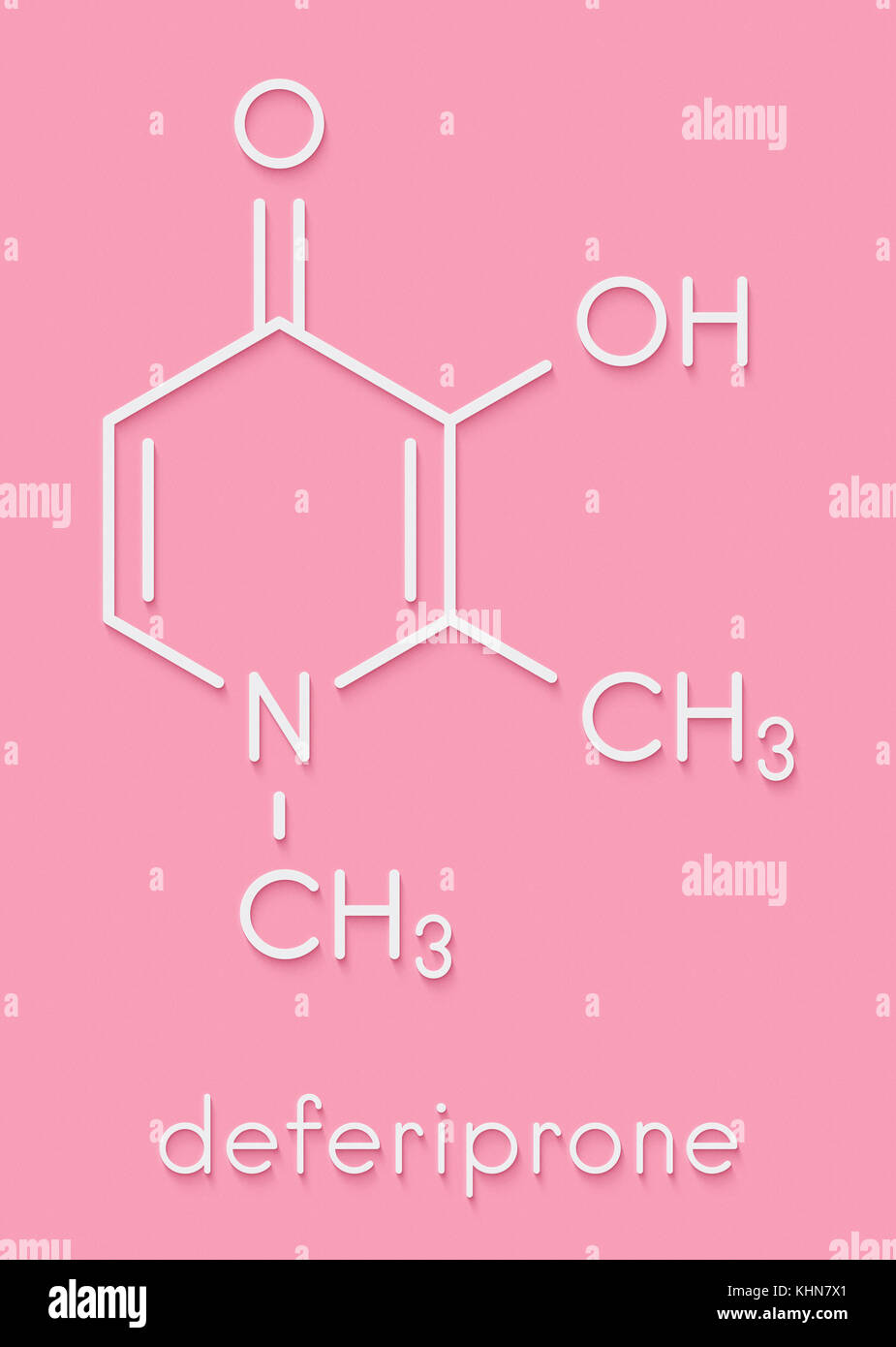 Deferiprone thalassaemia major drug molecule. Iron chelating agent ...