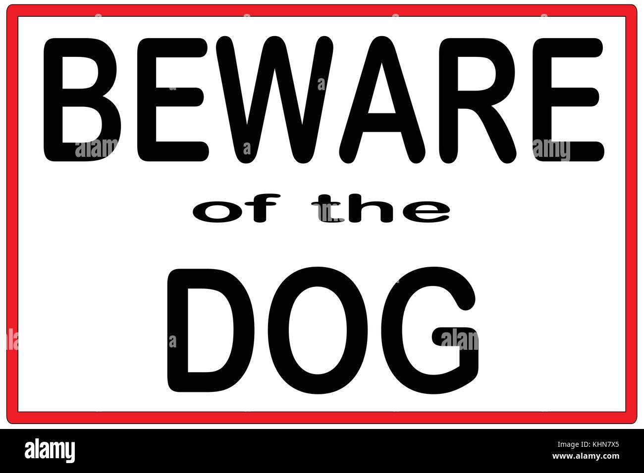 Warning sign beware of the dog Stock Vector Images - Alamy