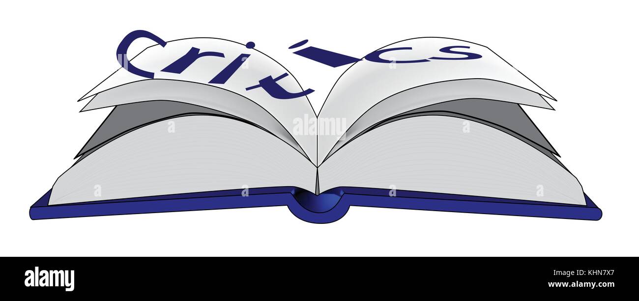 An open Book with a line of text rising from the pages over a white ...