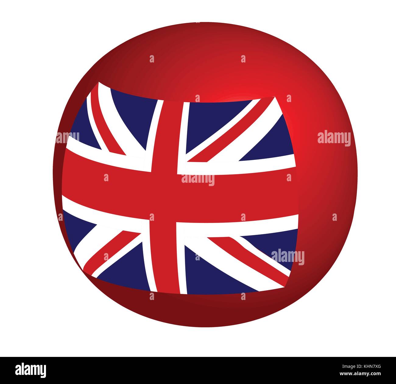 The British Union Jack Flag as a reflection in an isolated sphere Stock ...