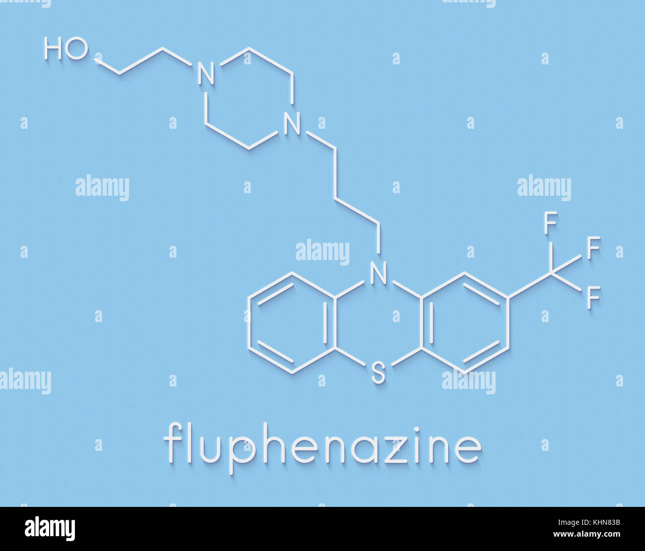 Fluphenazine antipsychotic drug molecule. Skeletal formula Stock Photo ...