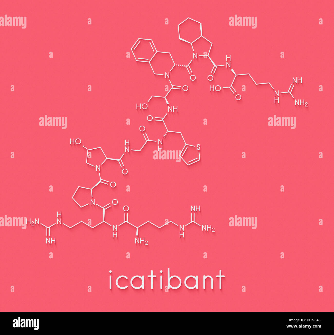 Icatibant hereditary angioedema drug molecule (orphan drug). Skeletal ...