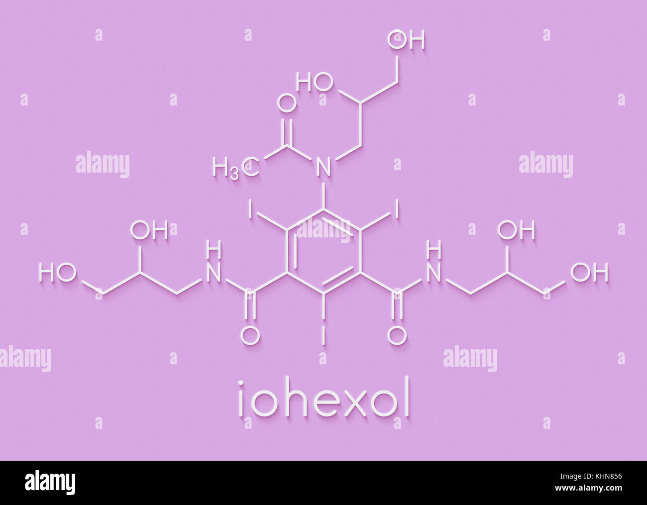 Iohexol contrast agent molecule. Used in coronary angiography ...