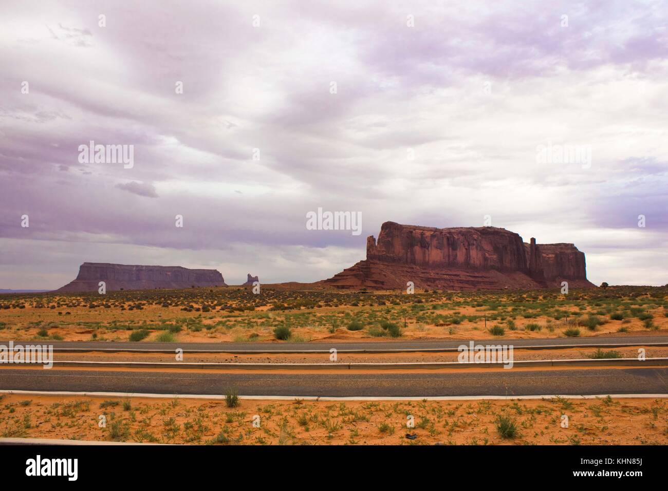 ARIZONA, USA - AUGUST 7: The scenic road to Monument Valley before dawn ...
