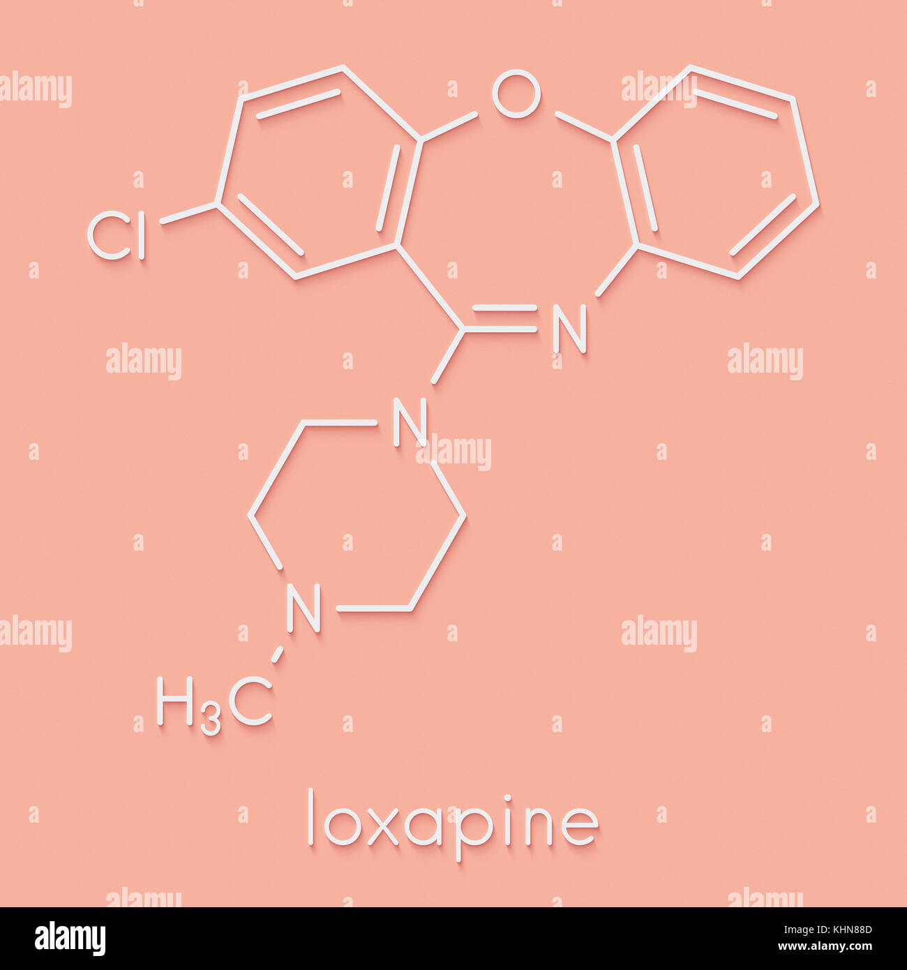 Loxapine antipsychotic drug molecule; used to treat schizophrenia ...