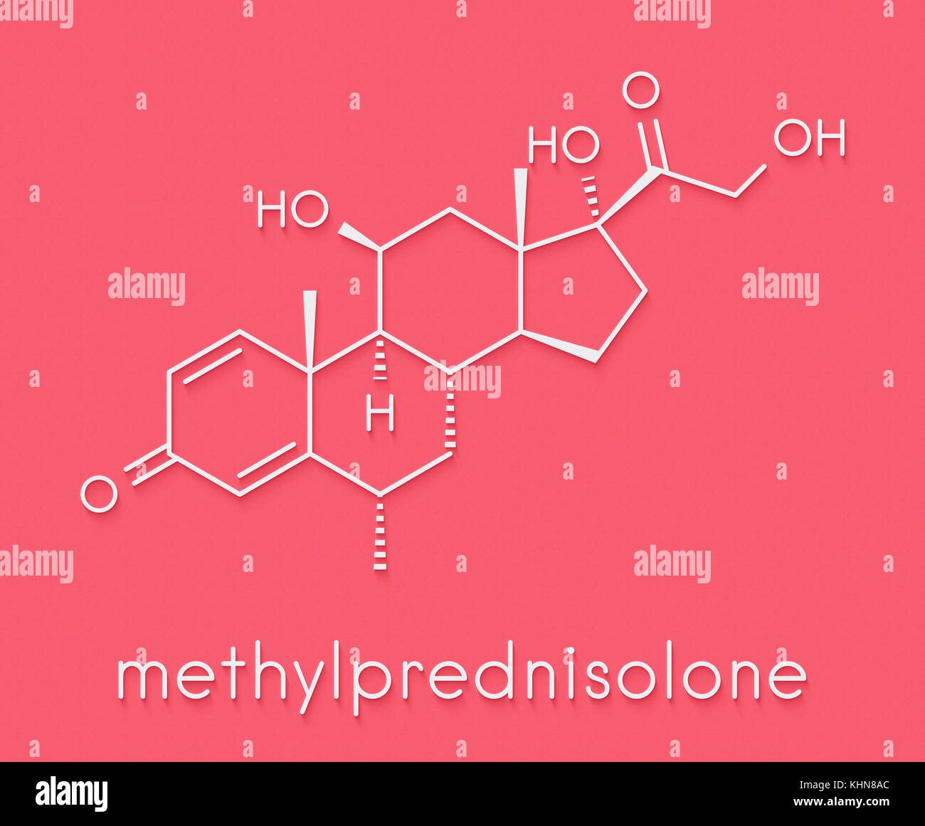 Methylprednisolone corticosteroid drug molecule. Skeletal formula Stock ...