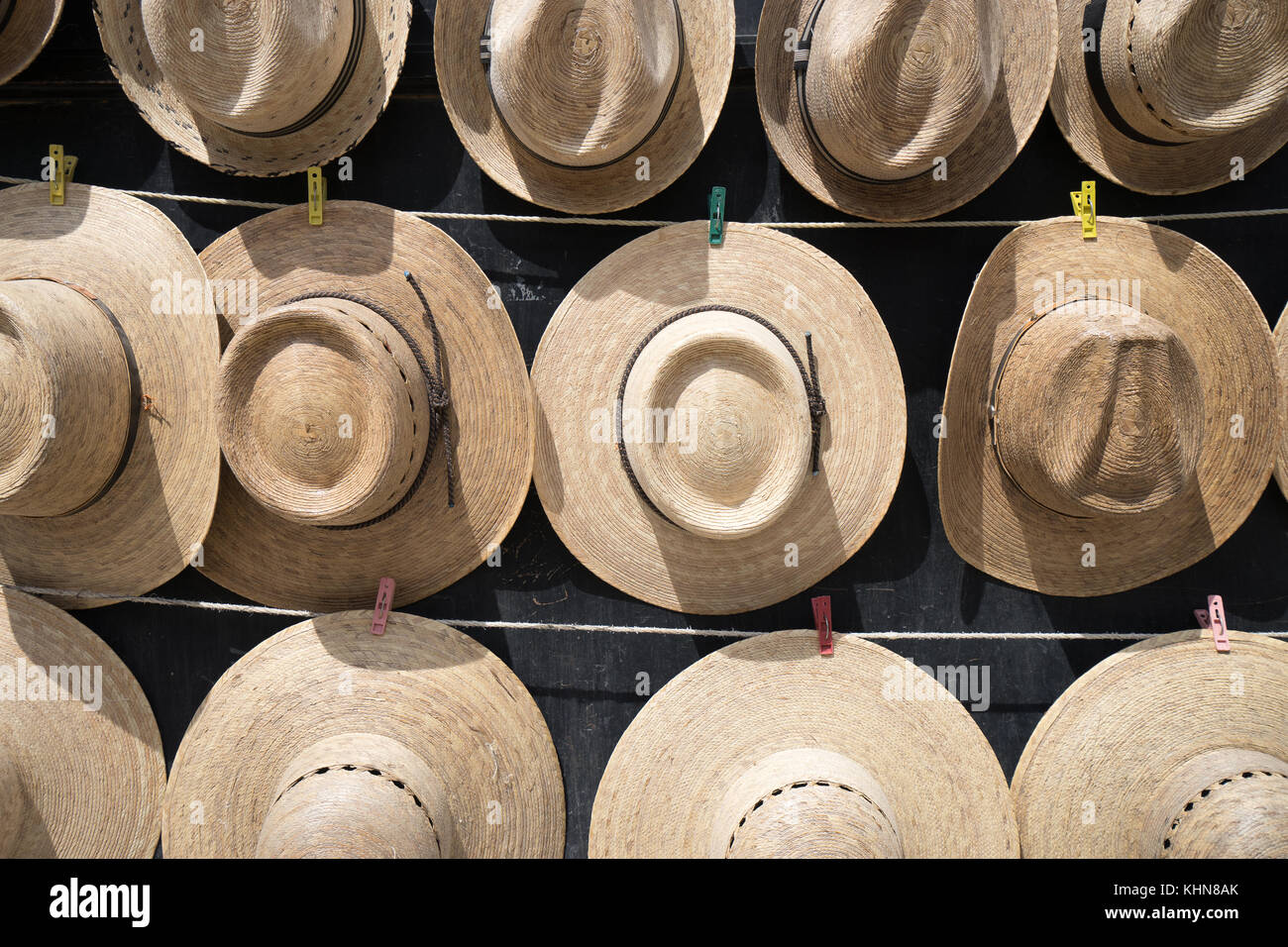 straw hats closeup in Mexico Stock Photo - Alamy