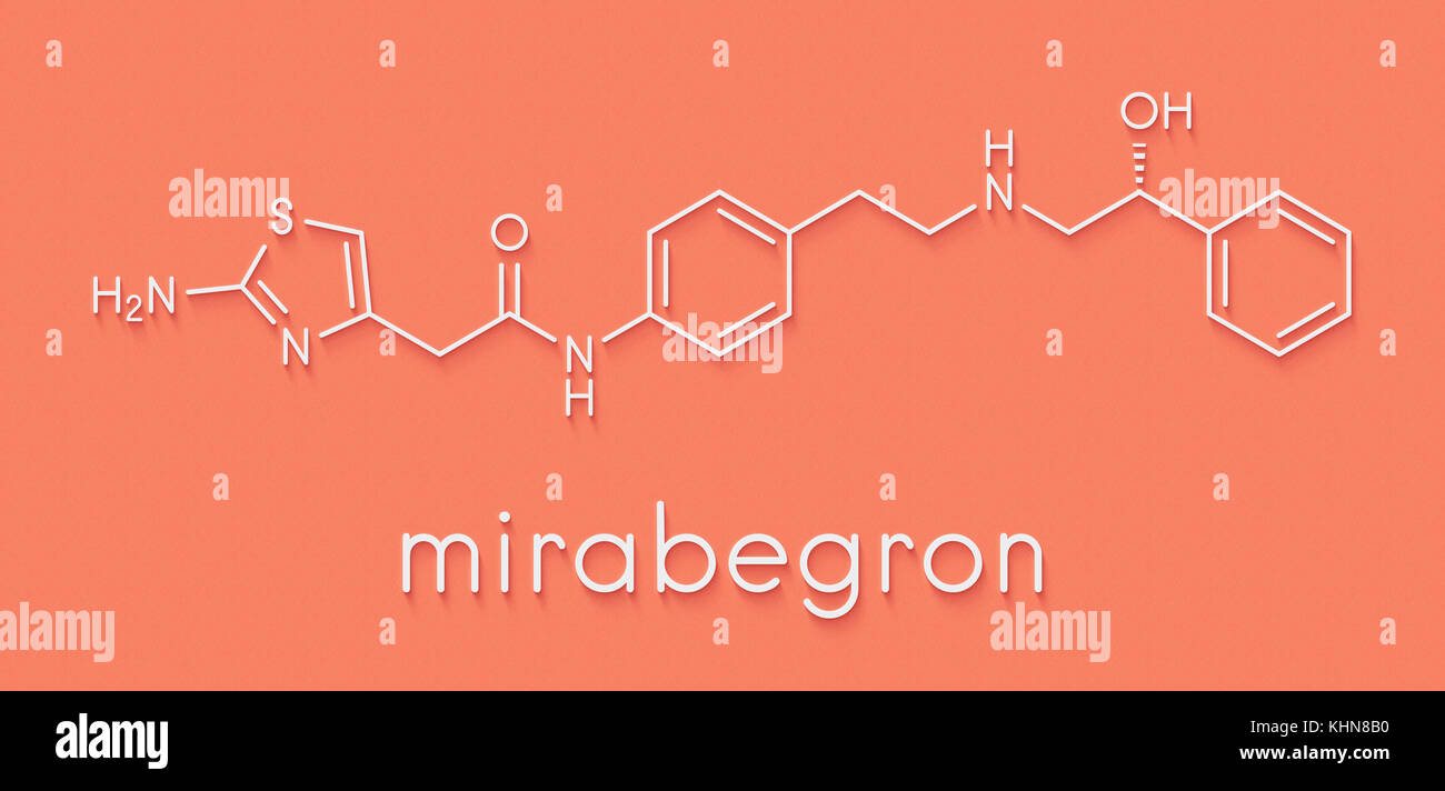 Mirabegron overactive bladder treatment drug molecule. Skeletal formula Stock Photo - Alamy