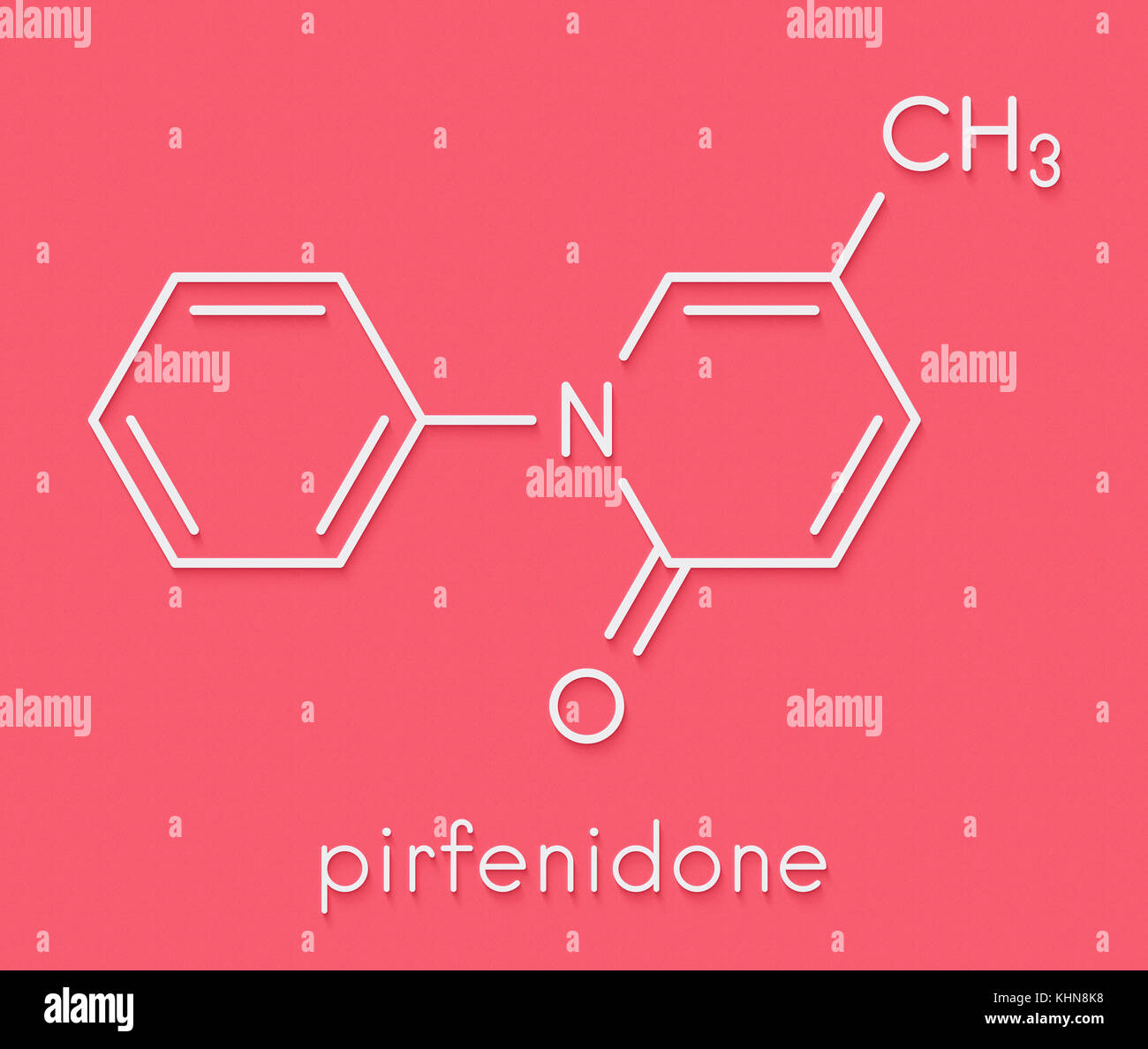 Pirfenidone idiopathic pulmonary fibrosis (IPF) drug molecule. IPF is a ...
