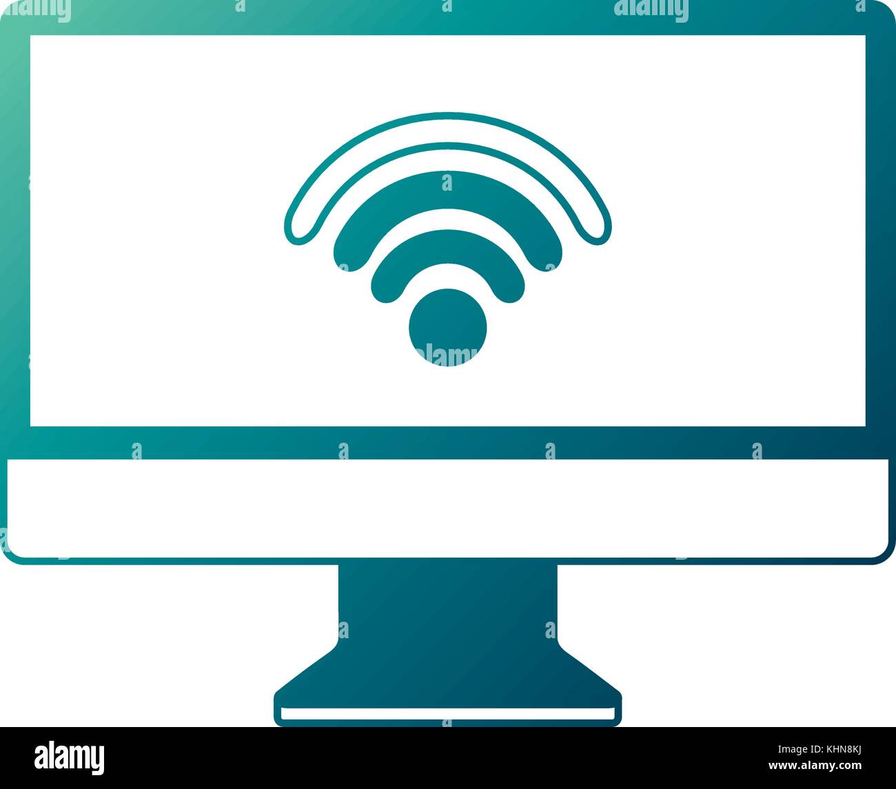 monitor computer wifi connection screen device Stock Vector Image & Art ...