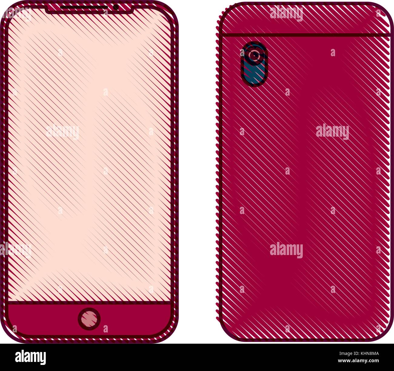 smartphone gadget didigtal front and back view design Stock Vector ...