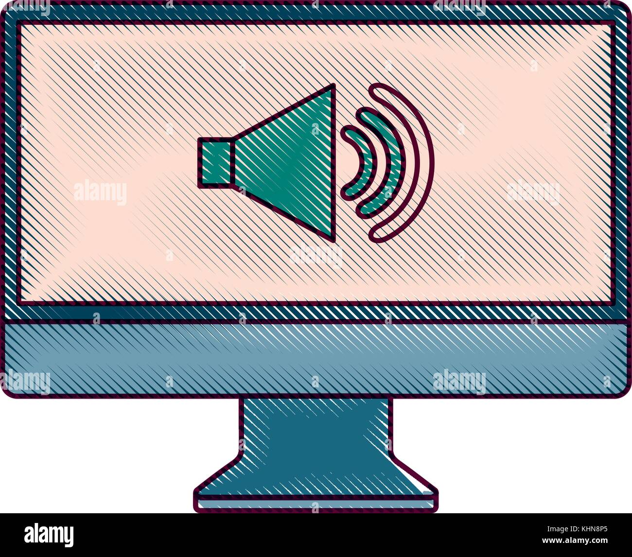 monitor computer sound volume communication Stock Vector Image & Art ...