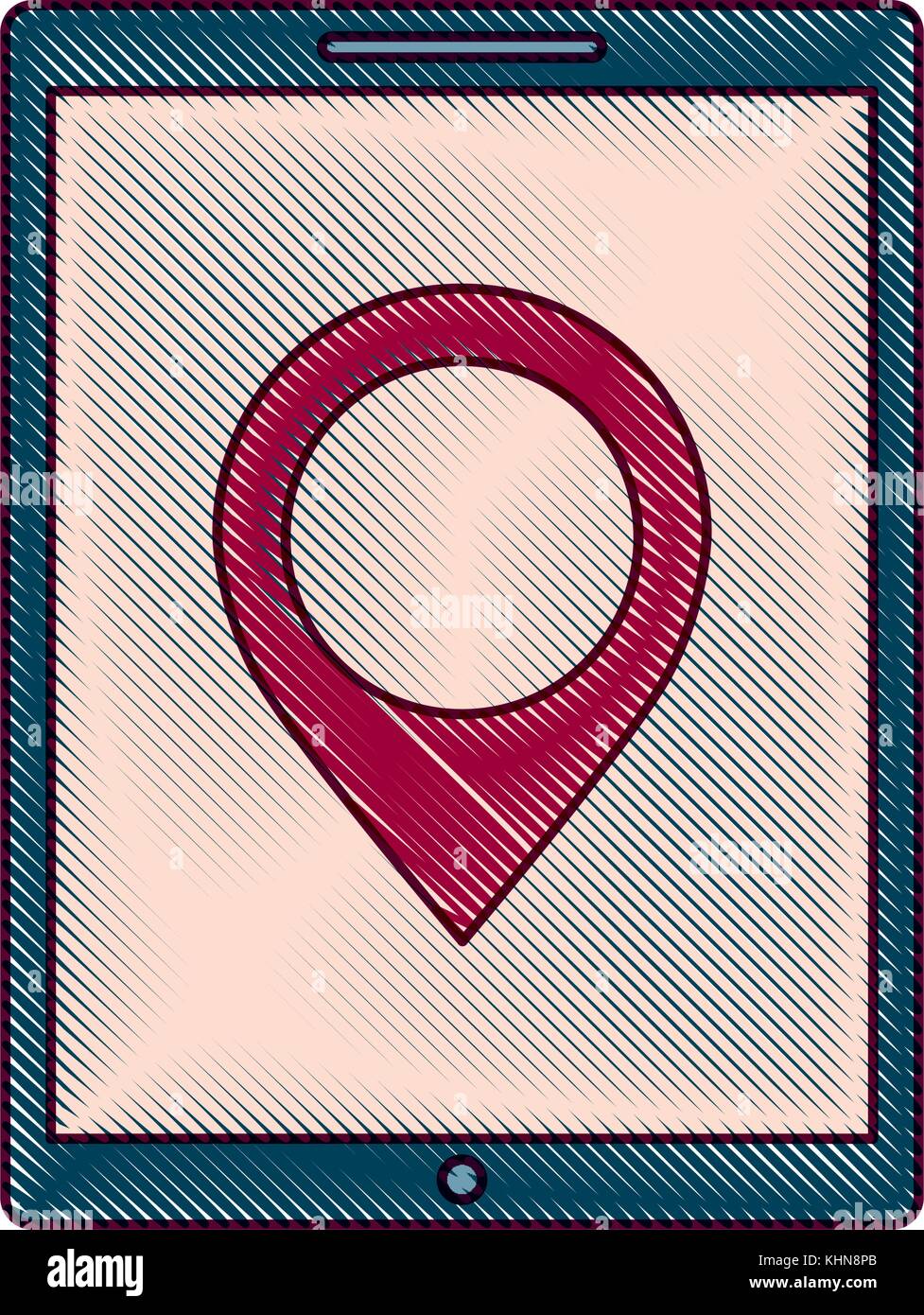 device technology tablet computer pin map navigation Stock Vector Image ...
