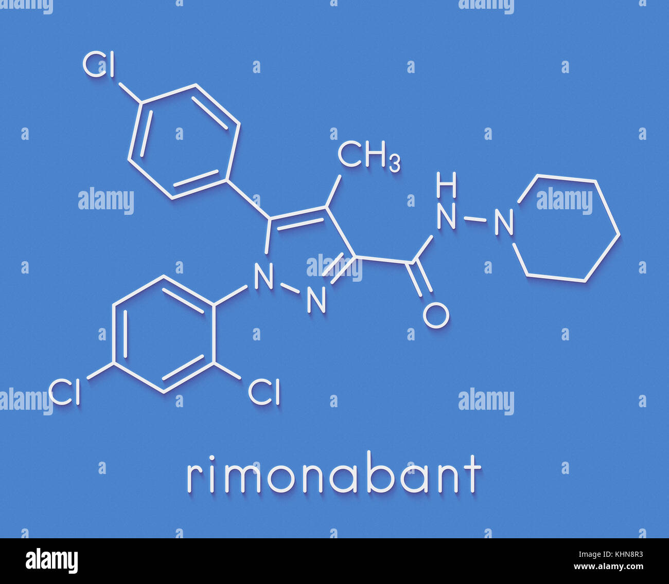 Rimonabant obesity drug molecule hi-res stock photography and images ...