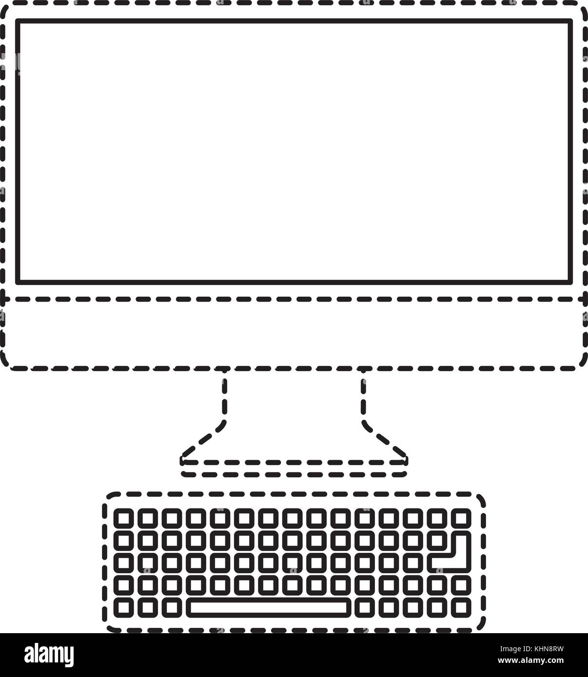 monitor computer keyboard technology device screen Stock Vector Image ...