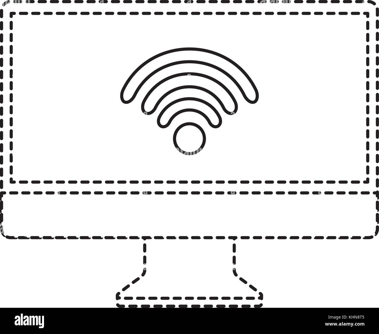 monitor computer wifi connection screen device Stock Vector Image & Art ...