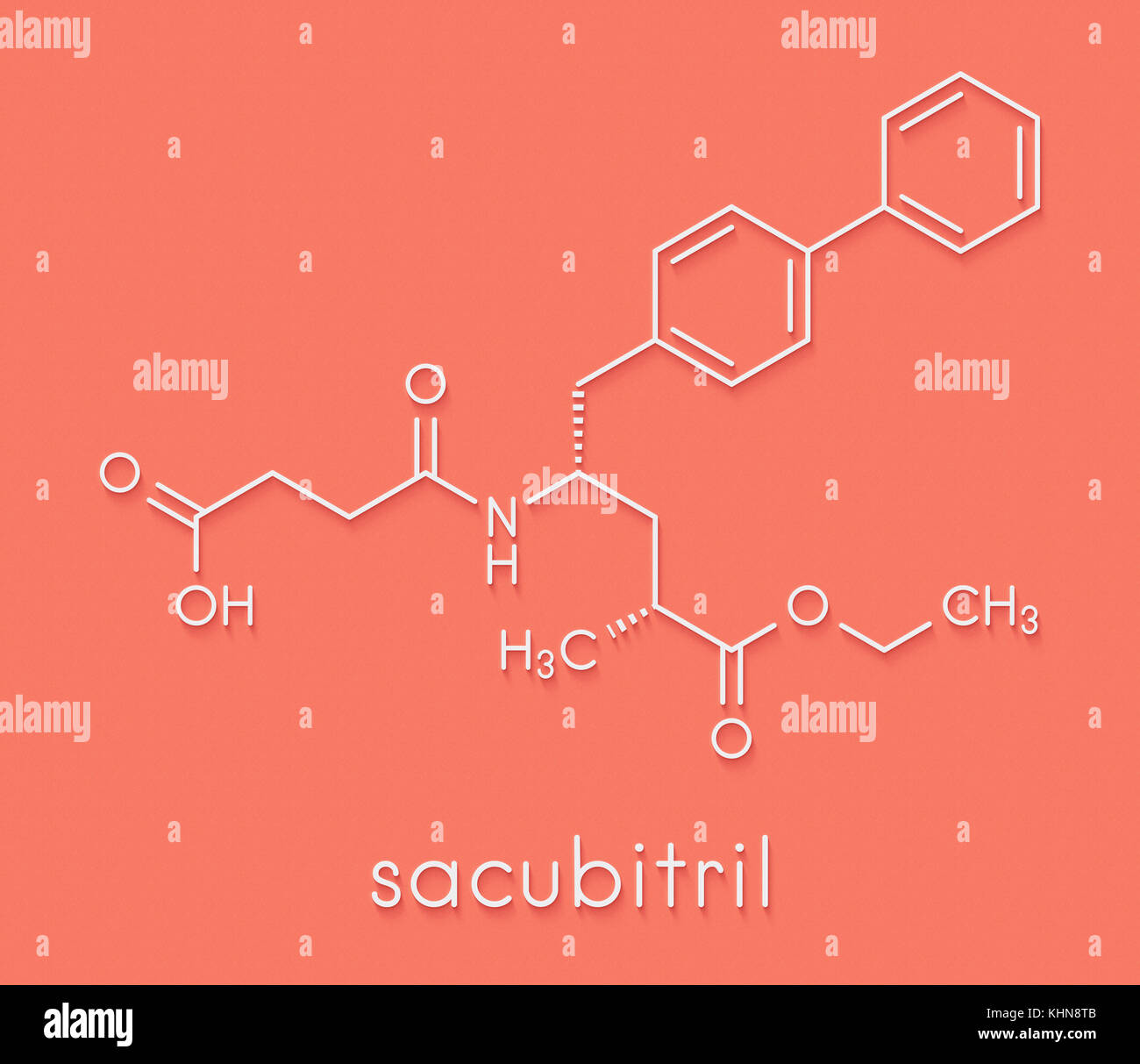 Sacubitril hypertension drug molecule. Skeletal formula Stock Photo - Alamy