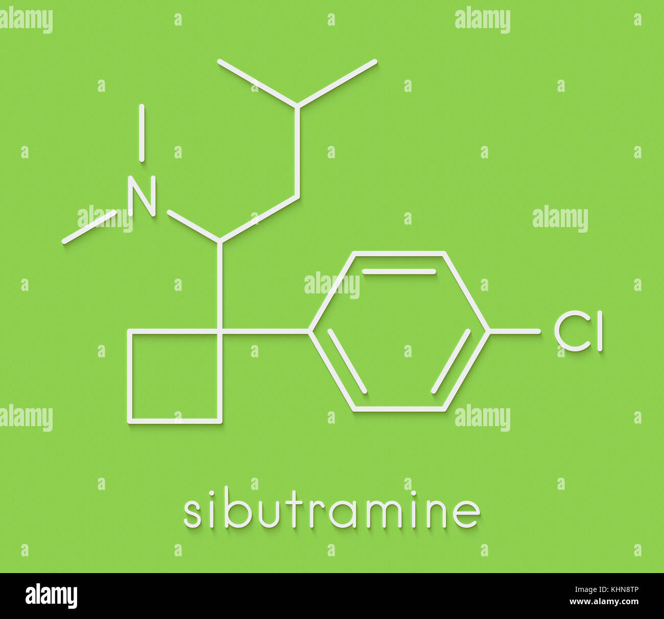 Sibutramine obesity drug molecule. Skeletal formula Stock Photo - Alamy