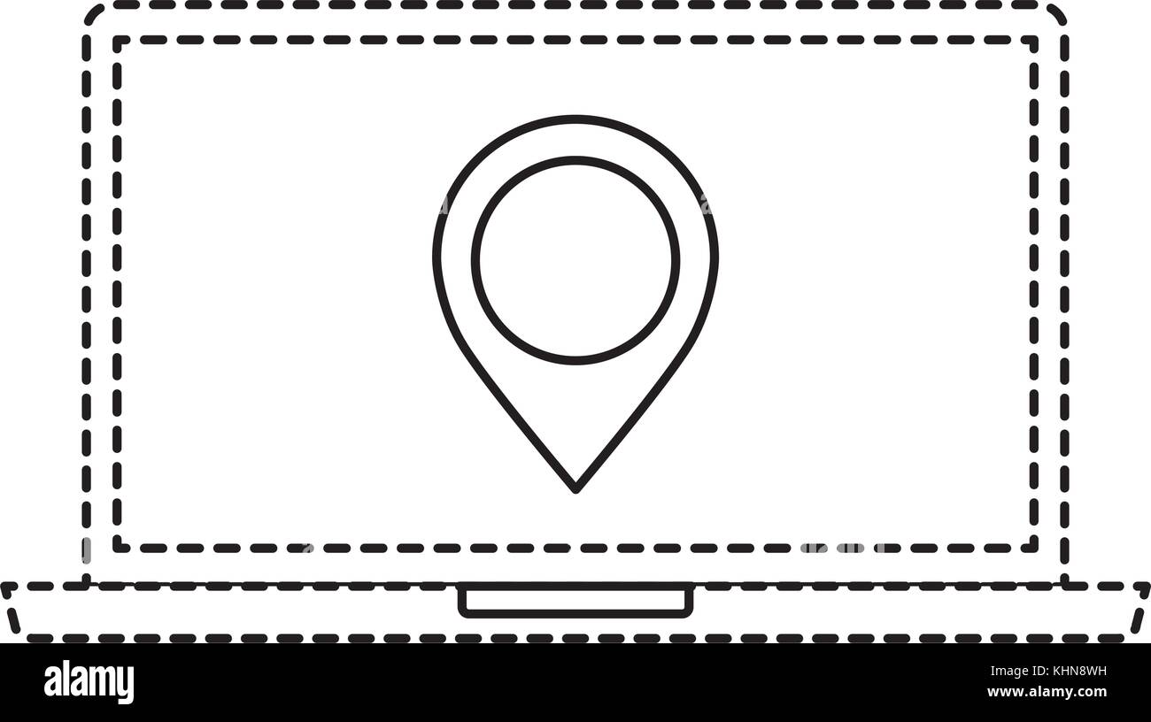 laptop pin map navigation device screen technology Stock Vector Image ...