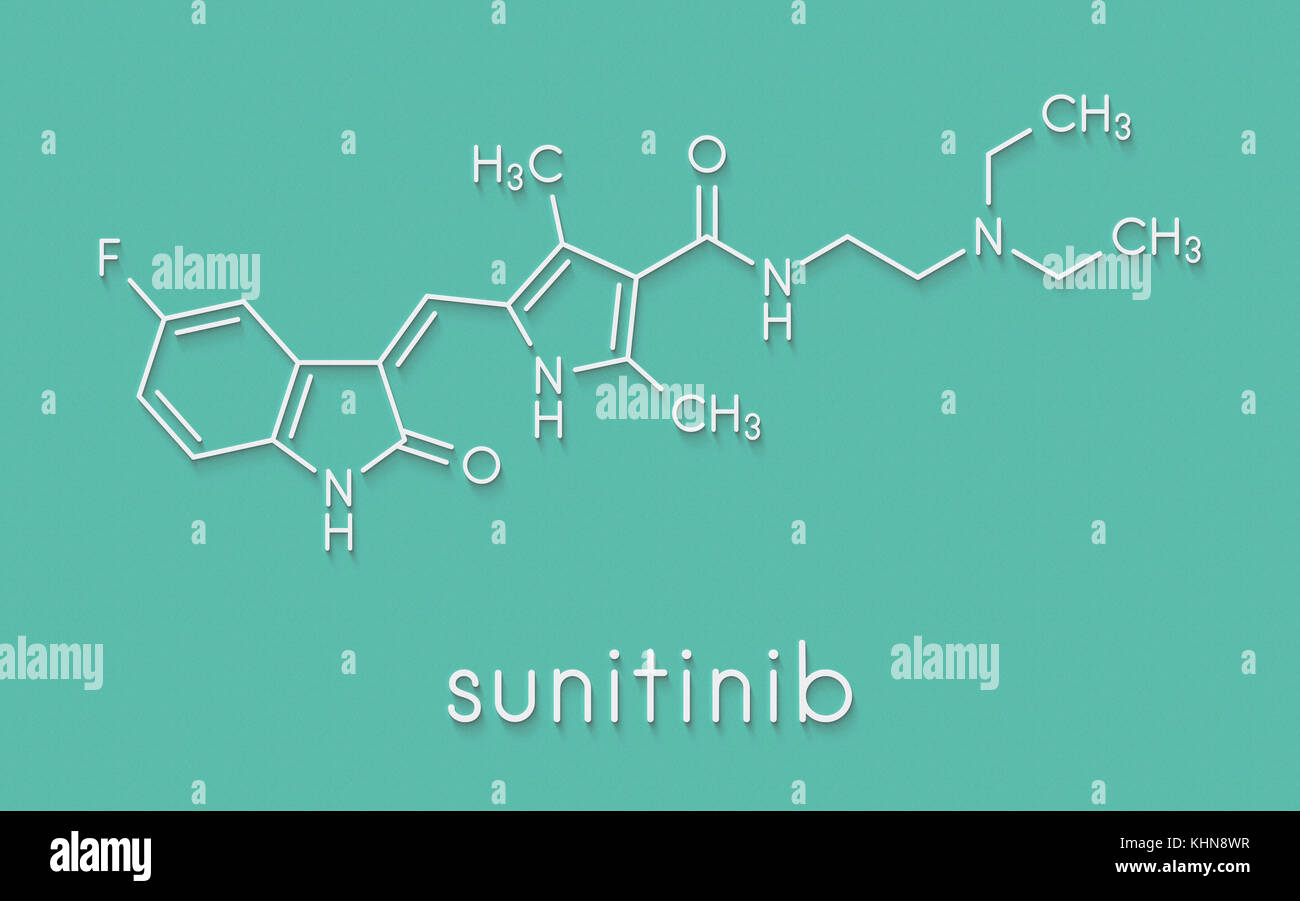 Sunitinib cancer drug molecule. Skeletal formula Stock Photo - Alamy