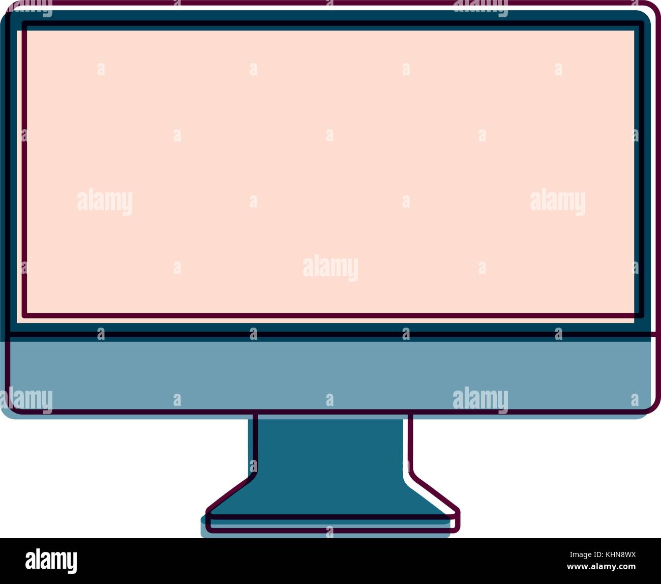 monitor computer technology device screen blank Stock Vector Image ...