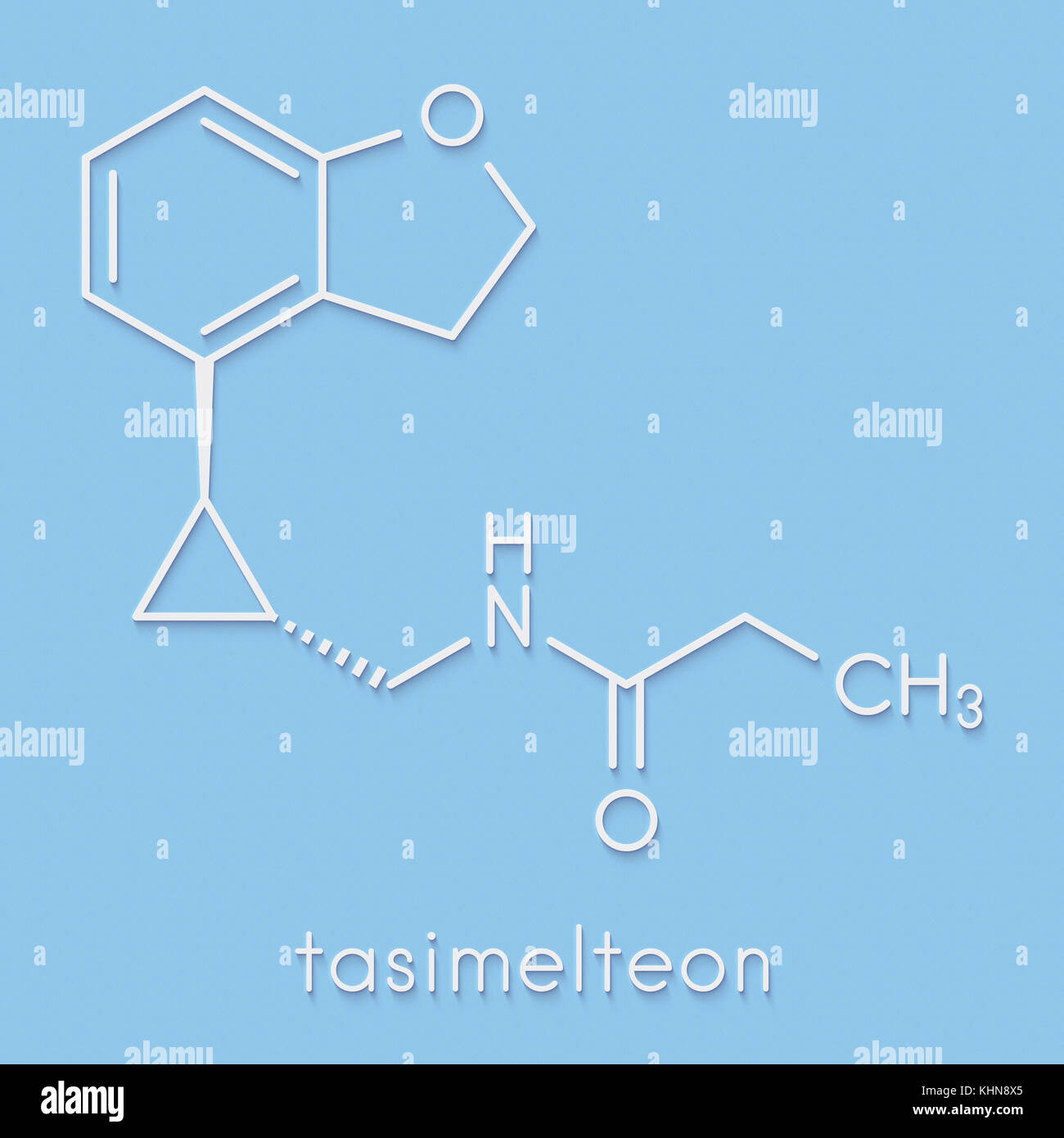 Tasimelteon sleep disorder drug molecule Skeletal formula Stock Photo - Alamy