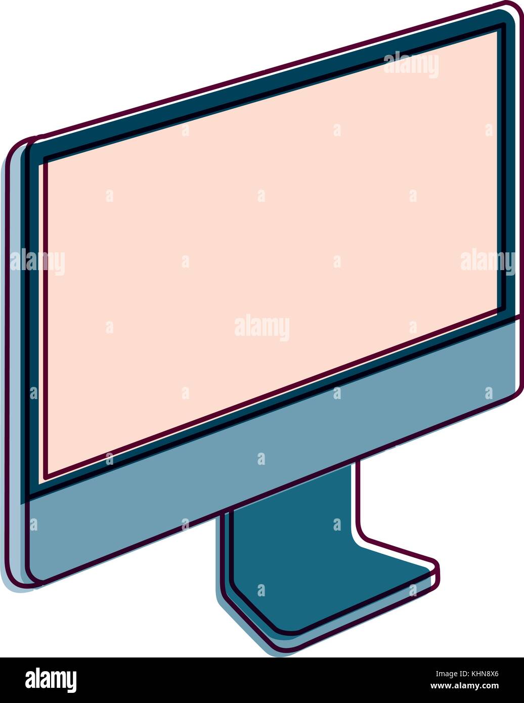 monitor computer technology device screen blank Stock Vector Image ...