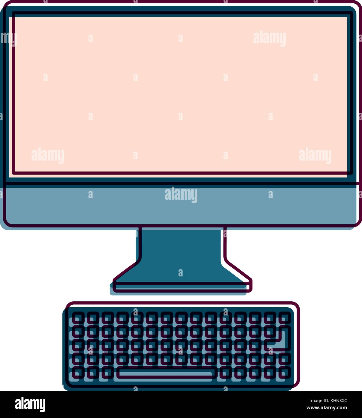 Monitor Computer Keyboard Technology Device Screen Stock Vector Image And Art Alamy