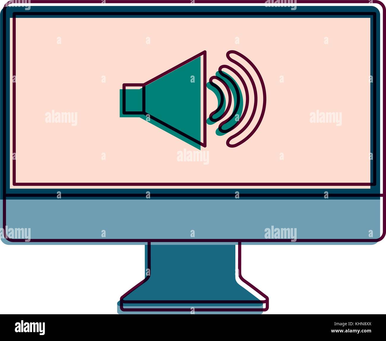 monitor computer sound volume communication Stock Vector Image & Art ...