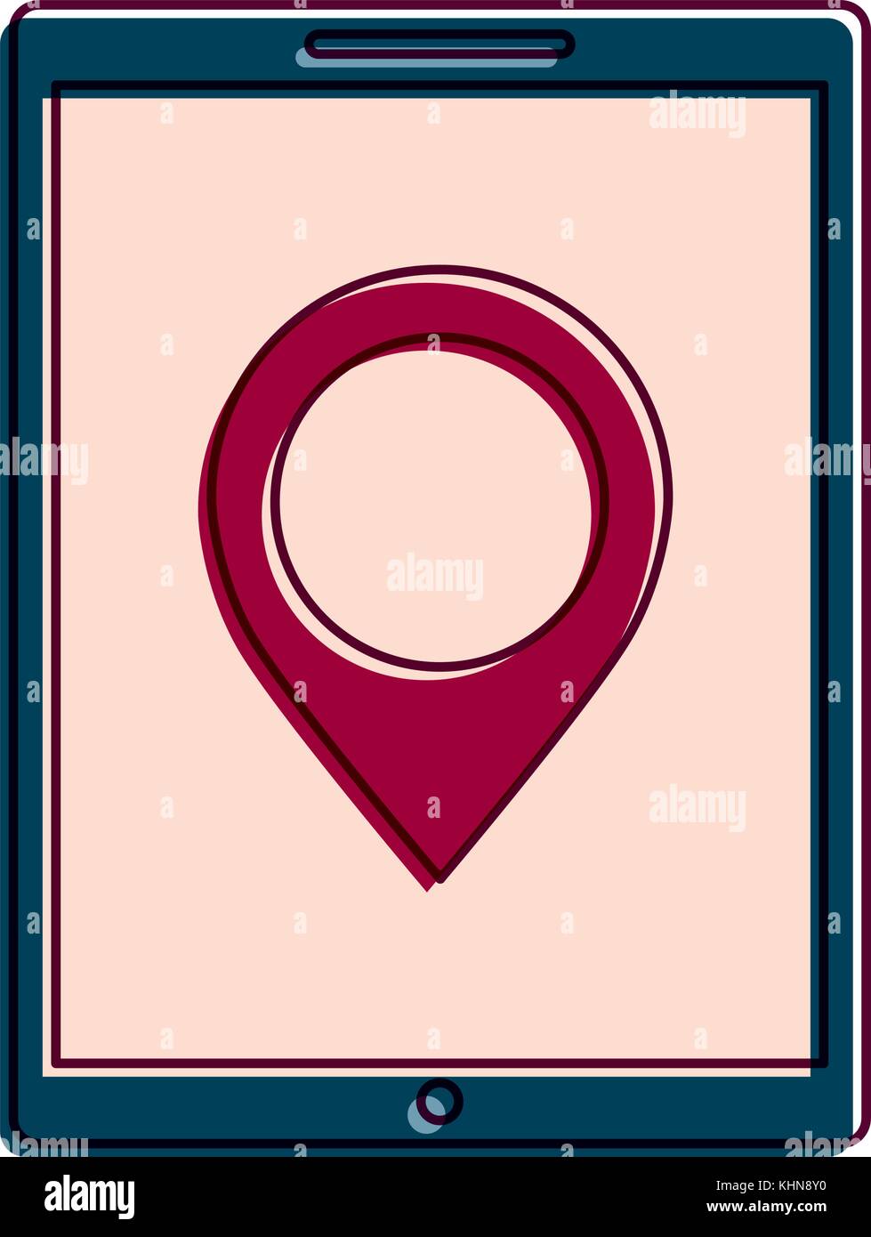 device technology tablet computer pin map navigation Stock Vector Image ...