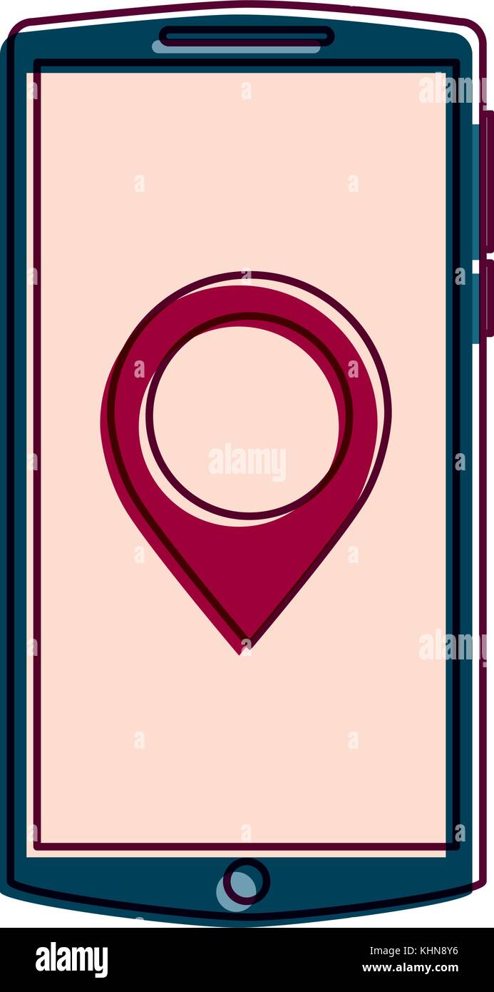 mobile phone screen pointer map app gadget Stock Vector Image & Art - Alamy