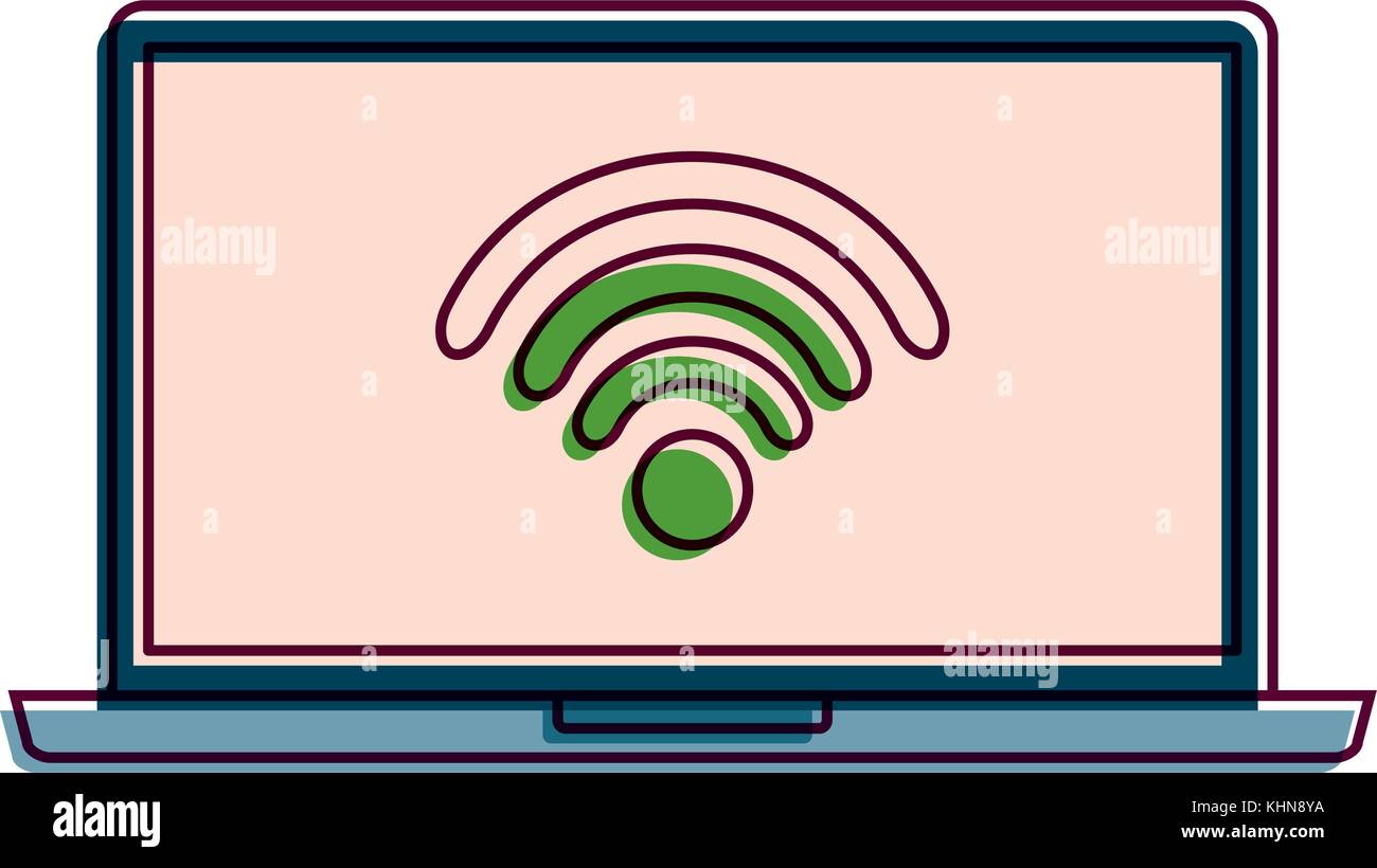 laptop wifi internet device gadget screen Stock Vector Image & Art - Alamy