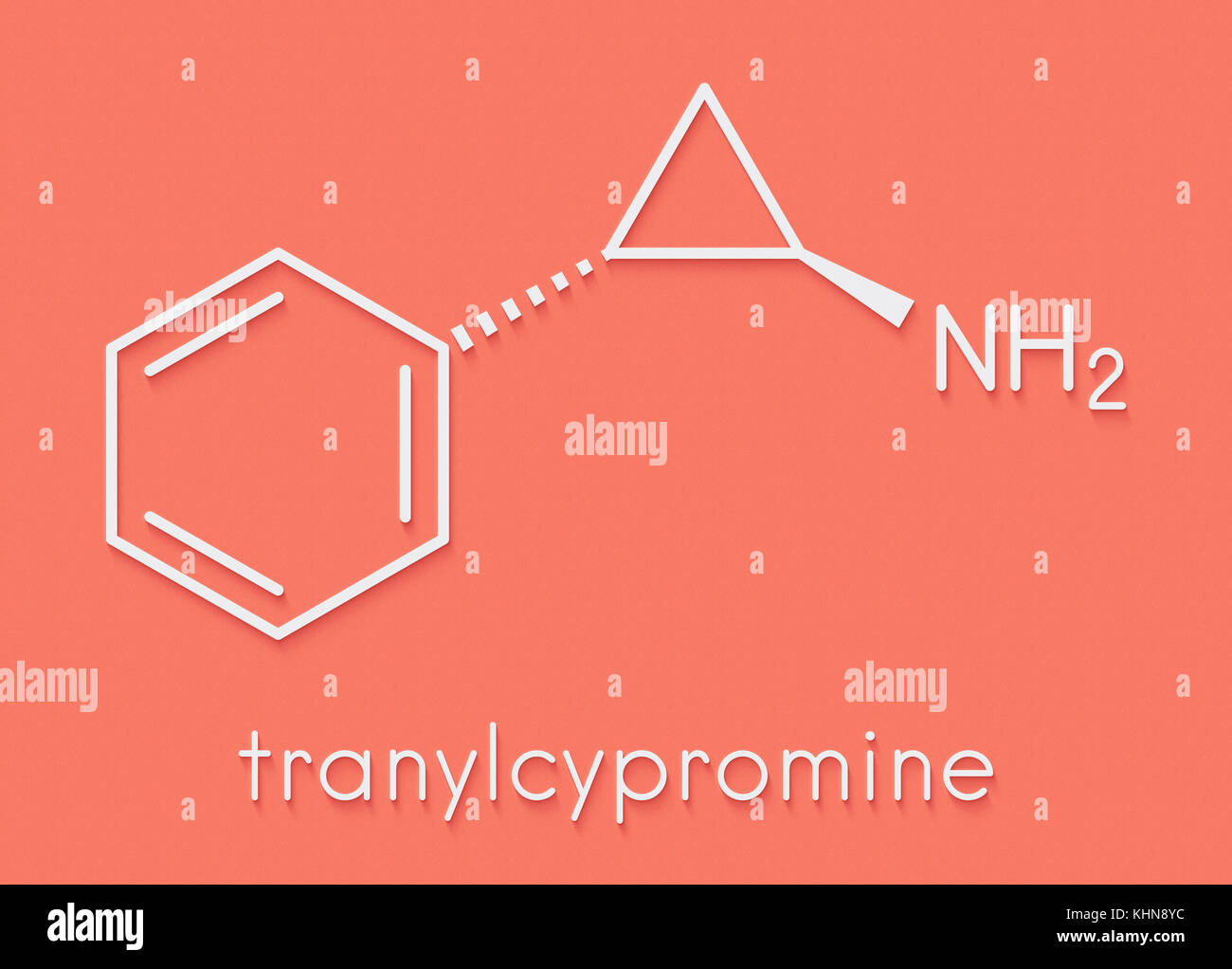 Tranylcypromine antidepressant and anxiolytic drug molecule ...